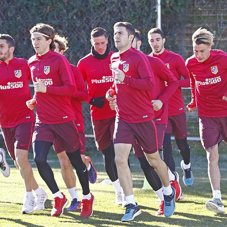The team prepares the match against Las Palmas at the Wanda Training ...