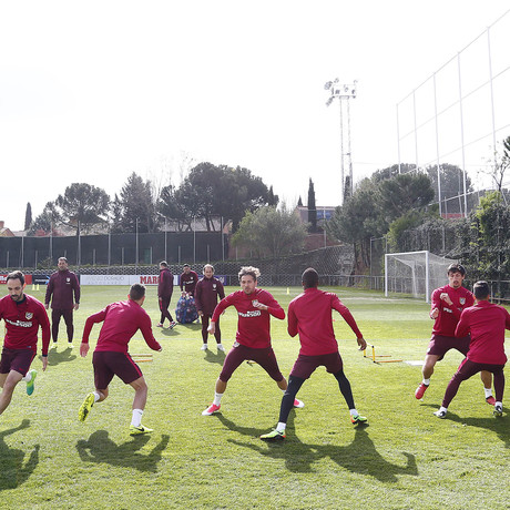 Oblak and Savic re-joined the group in the Wanda Training Complex ...